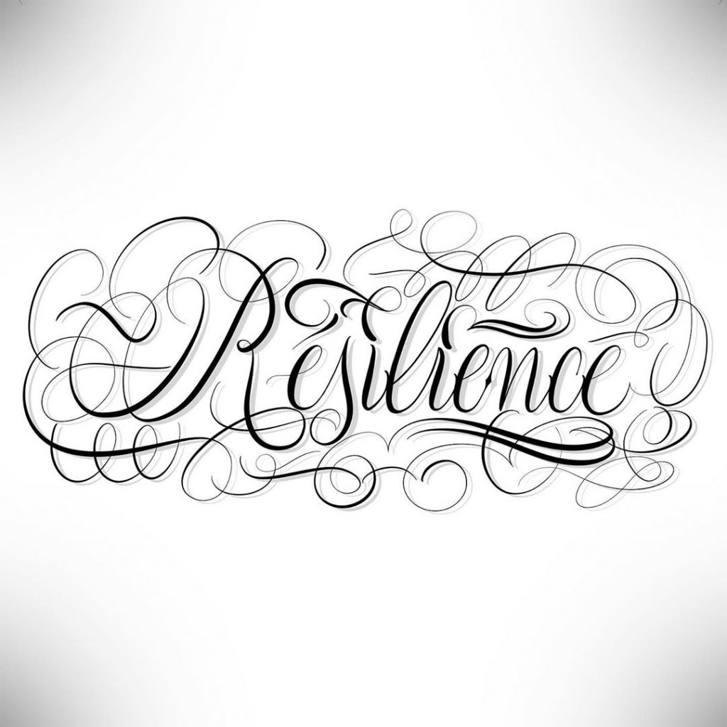 Calligraphie « Résilience » · Fond Noir Tattoo
